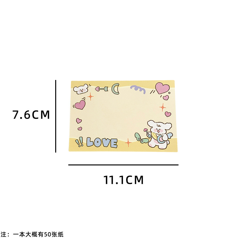 Student cartoon non-sticky note book teenage girl writing tear-off note ...