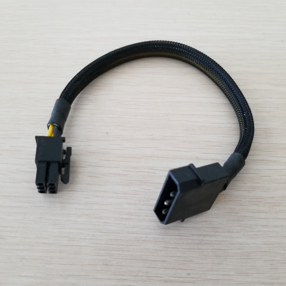 IDE Plus 4Pin to Graphics Card 6Pin Power Supply Cable Female to Male ...