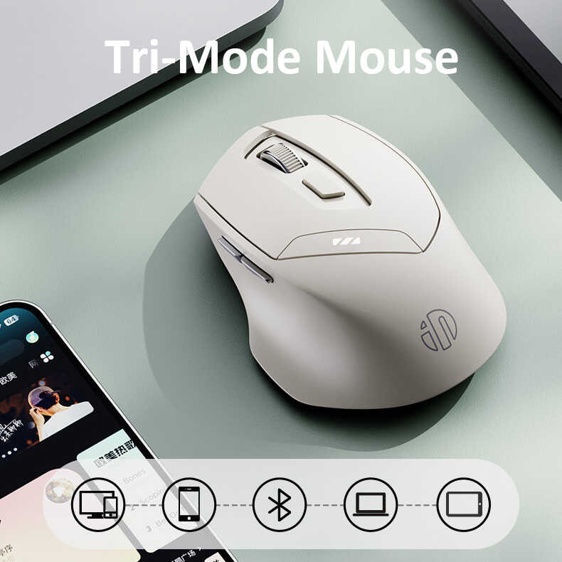 Inphic Dr6 Tri-Mode 2.4G Bluetooth Wireless Mute Button Office Gaming ...