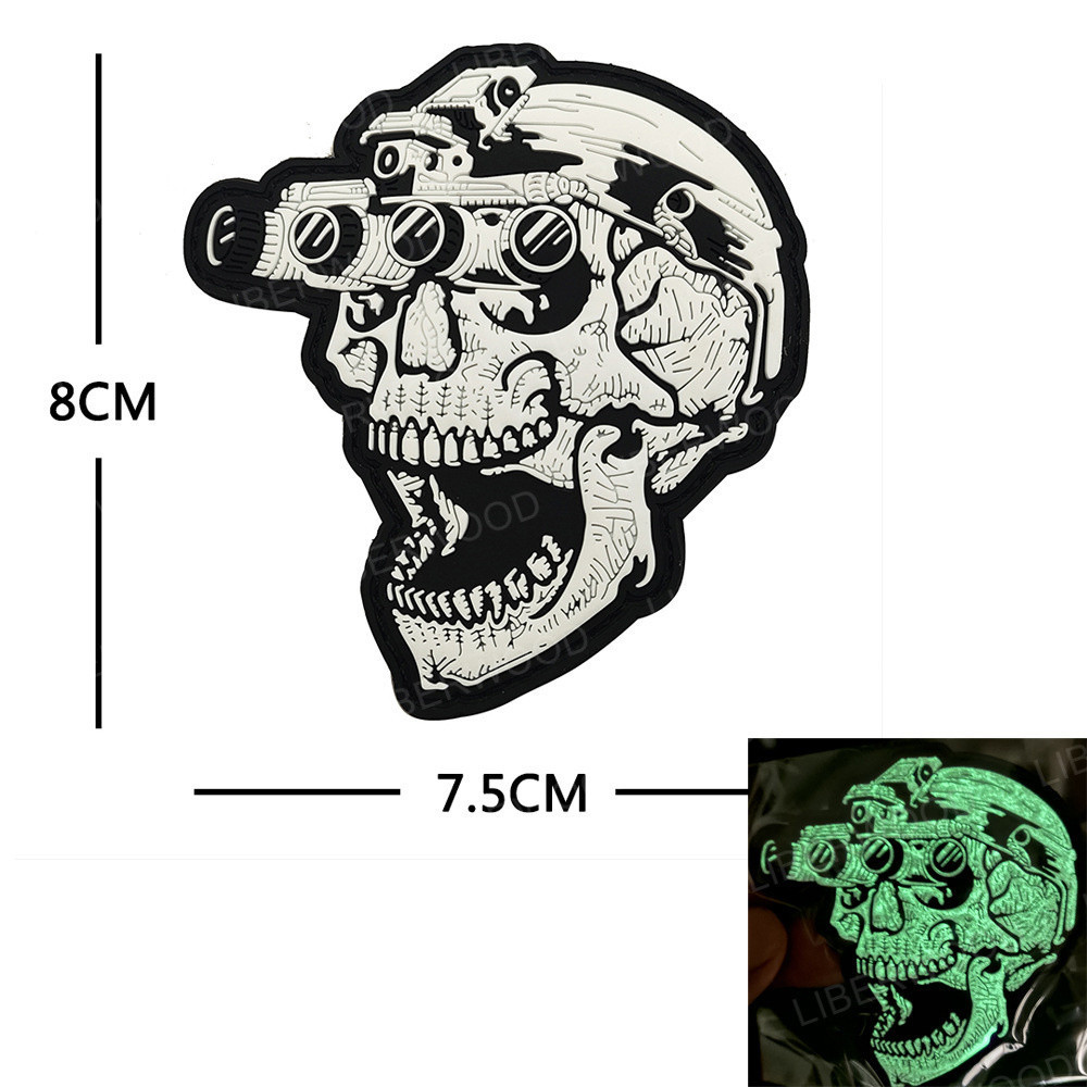 Night Vision Device Skeleton Tactical Patch 3D PVC Skull Hook Armband ...