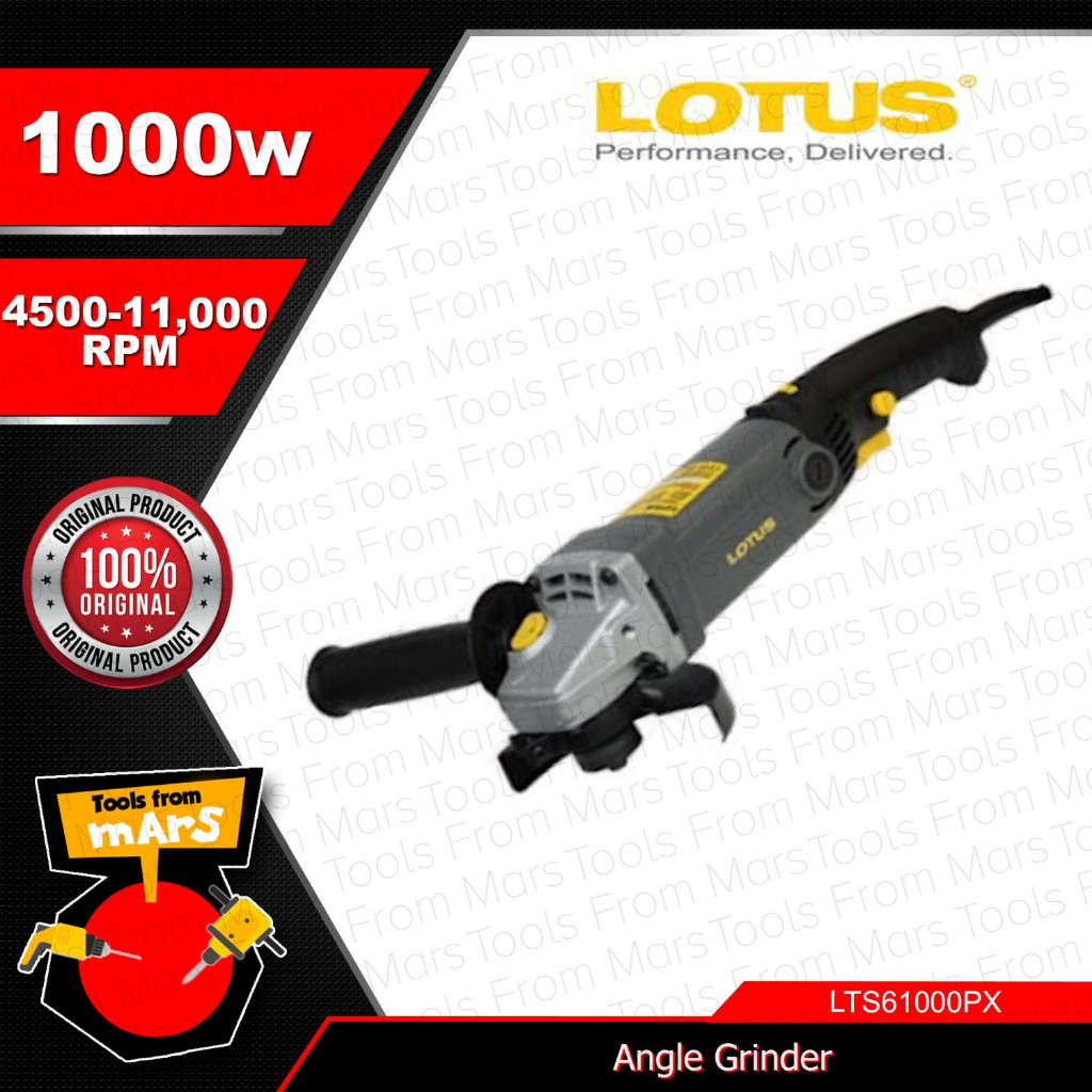 LOTUS Heavy Duty 1000W Angle Grinder 4 Trigger With Free Carbon Brush ...