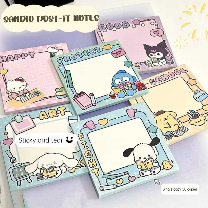 174 Sanrio & Cartoon Post-It Note Cute Pastable Memo Paper Student Hand ...