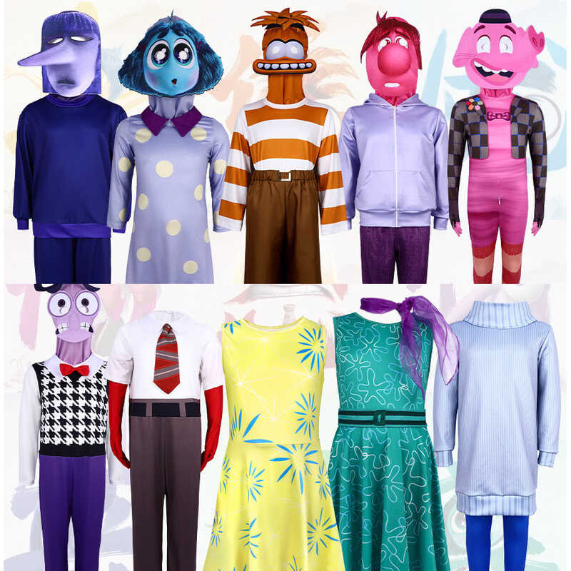 Inside Out 2 Cosplay Joy Disgust Costume For Kids Inspired Dress Anger ...
