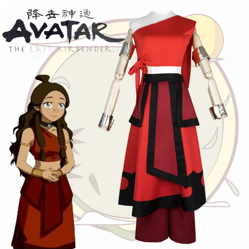 Anime Avatar The Last Airbender Katara Fire Nation Aang Cosplay Costume ...