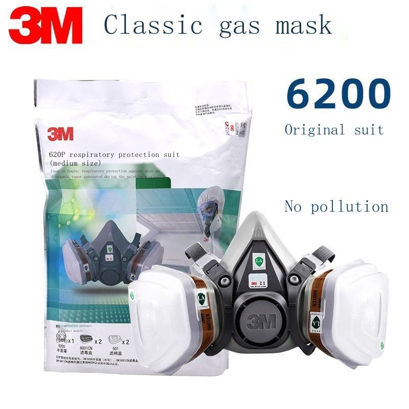 3M set for spray painting 620P gas mask 6200 mask dust-proof chemical organic gas industrial ...