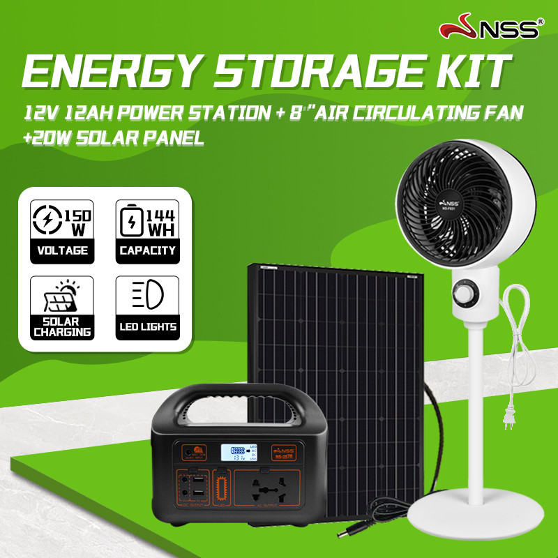 Nss 3 in 1 electric fan 8 inch rechargeable stand fan aircon ...