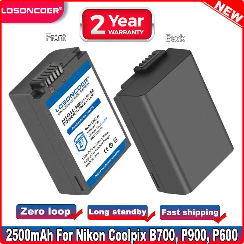 LOSONCOER En-El25 Enel25 2500Mah For Nikon Z50 ZFC Z 50 Z FC Mh-32 ...