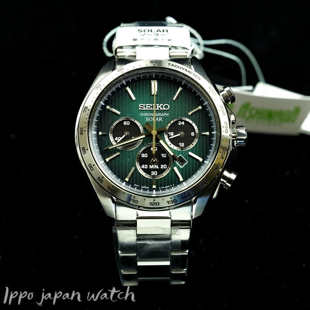 January New JDM WATCH Seiko Seikoselection Sbpy177 Eco-Drive V175 Stainless Steel Three-Eye Jade ...