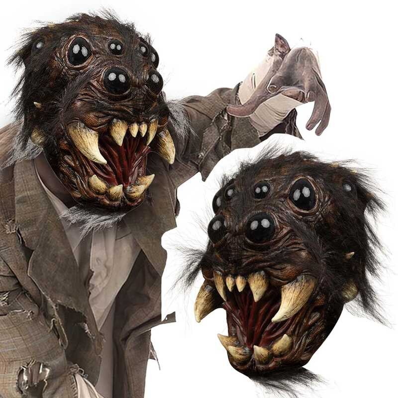 Horror Creepy Spider Mask Cosplay Scary Animal Spiders Big Eyes Tooth ...