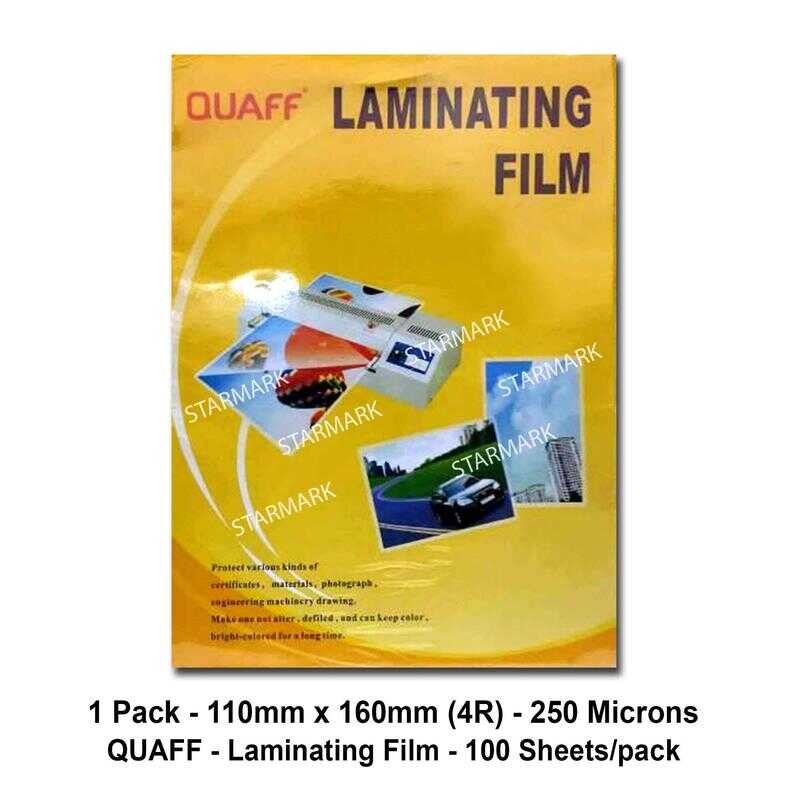 Quaff Laminating Film Films 4R 100 Sheets/Box 110Mm X 160Mm, 250 ...