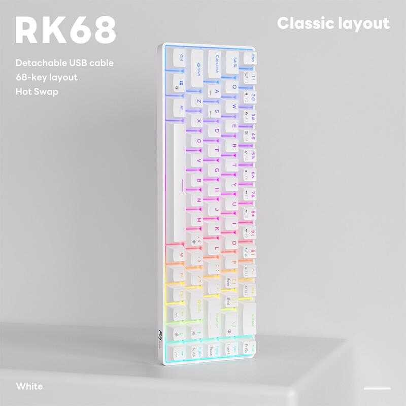 Rk Royal Kludge Rk68 Mechanical Keyboard Rgbwired Hotswap Keyboard Red ...