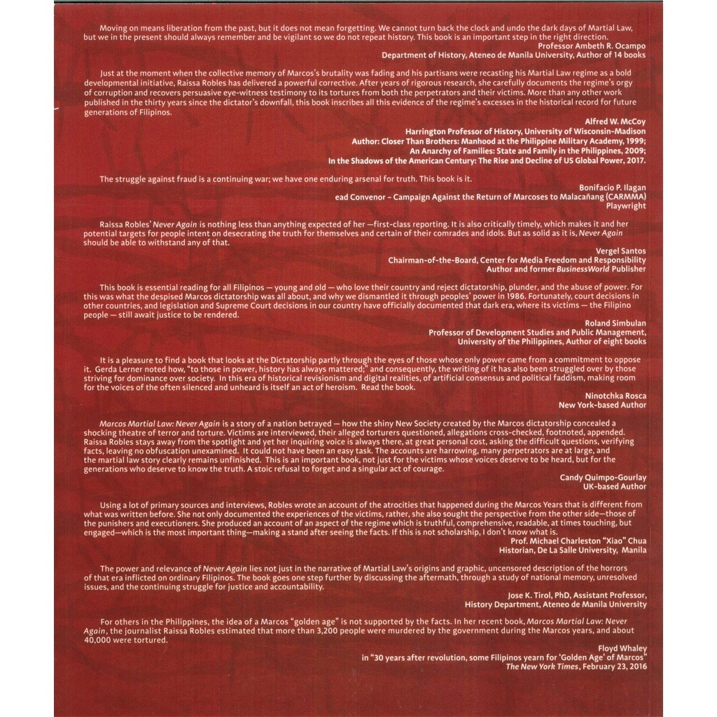 ♞Marcos Martial Law : Never Again by Raissa Robles [BIG BOOK/AUTHENTIC ...