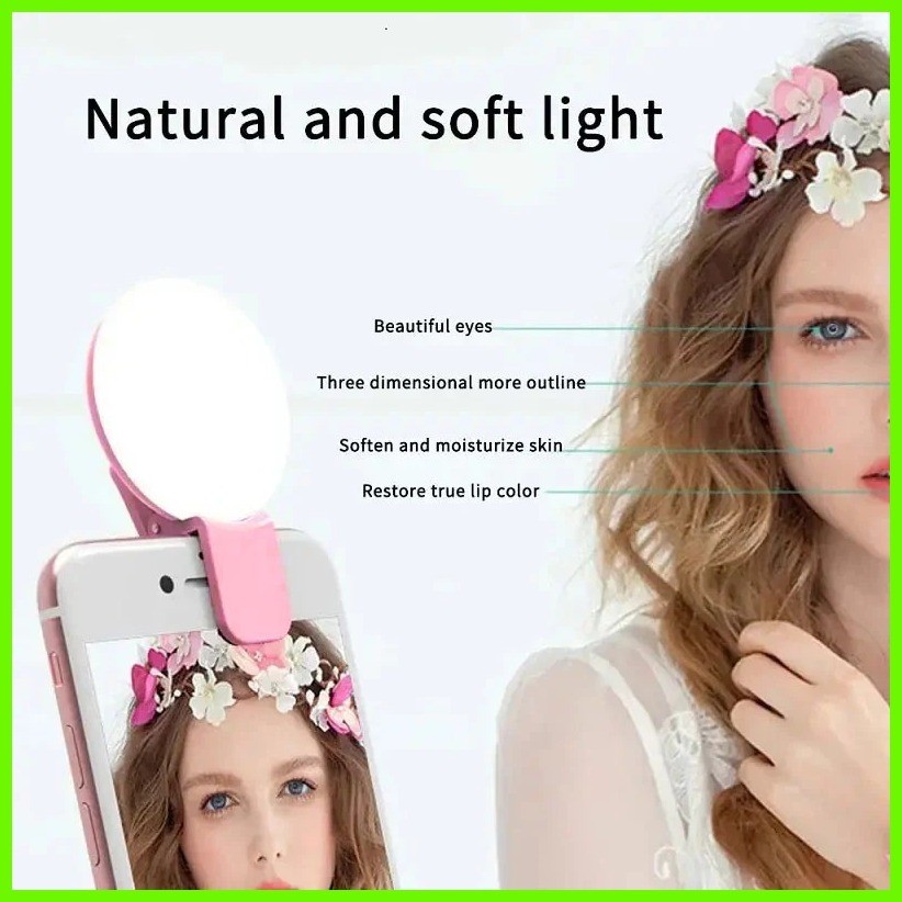 ☸ Rechargeable Light Cute Selfie Ring Portable Selfie Fill Light LED ...
