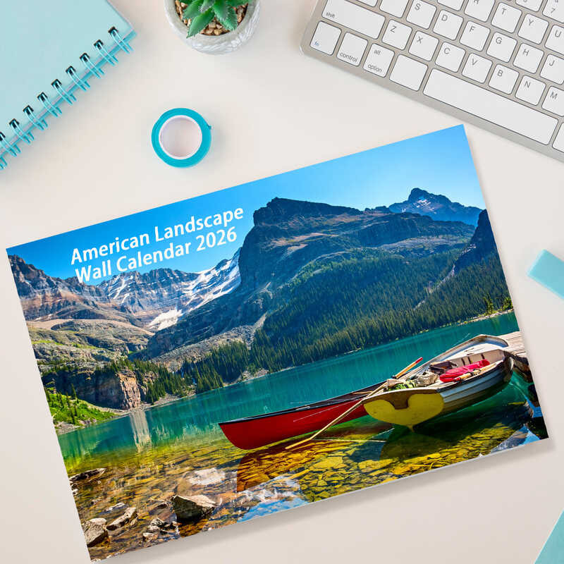 2026 Style English Version American Landscape Wall Calendar Wall ...