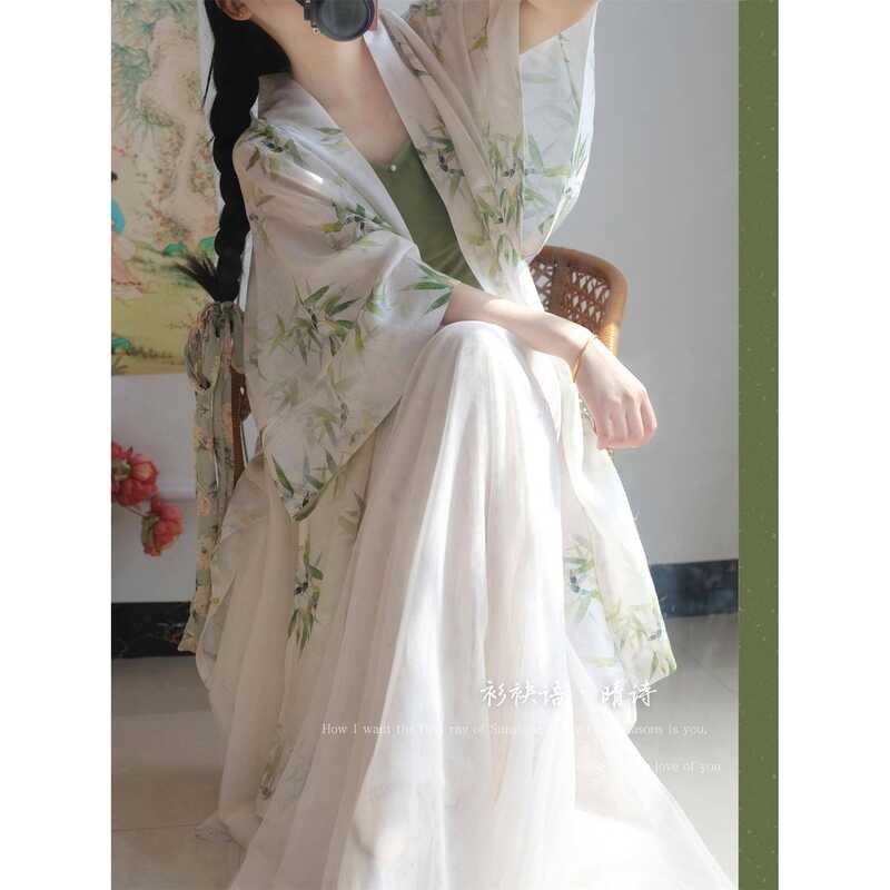 Shenmiyu Spring Summer Hanfu Han Element Camisole Long Dry Temple Print ...