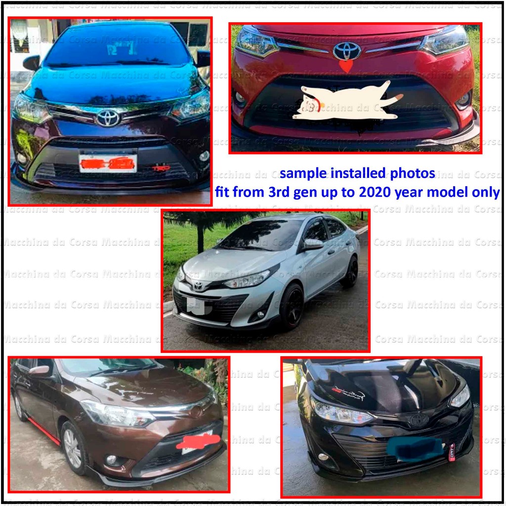 Toyota Vios Front Bumper Lip Chin (Black) | Shopee Philippines