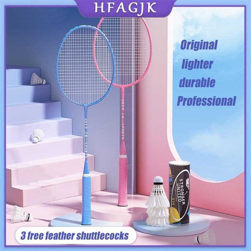 Badminton Set Racket Professional Rocket With Feather Shuttlecock For ...