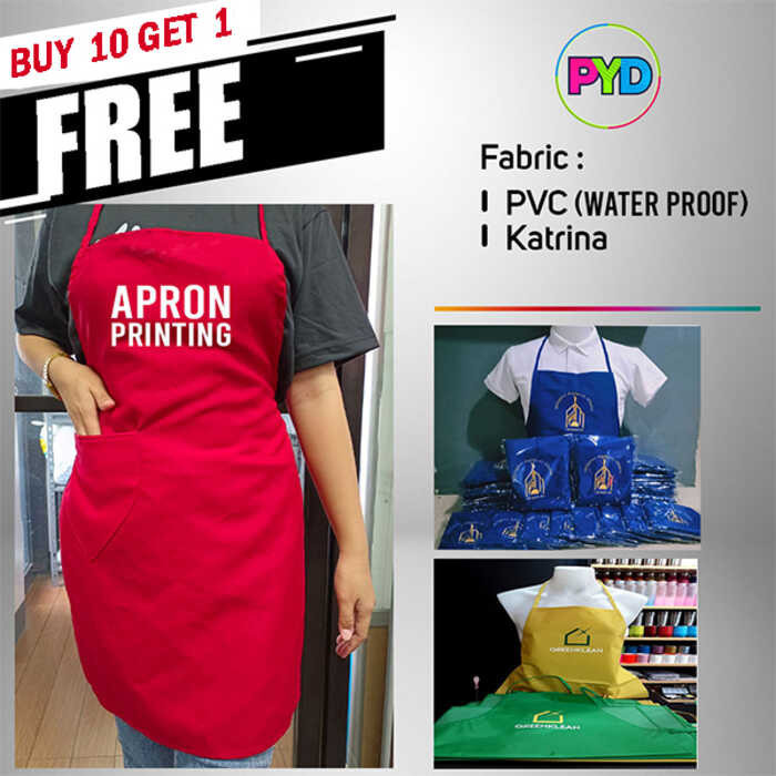 Uniporme ng PYD Personalized PVC Katrina Apron Pocket Digital Print ...