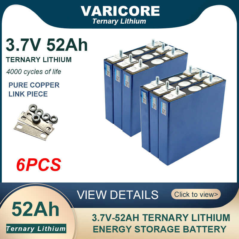 3.7V/4.2V 6Pcs 52Ah Baterya Ternary Lithium 52000Mah Para Sa 12V Motor ...
