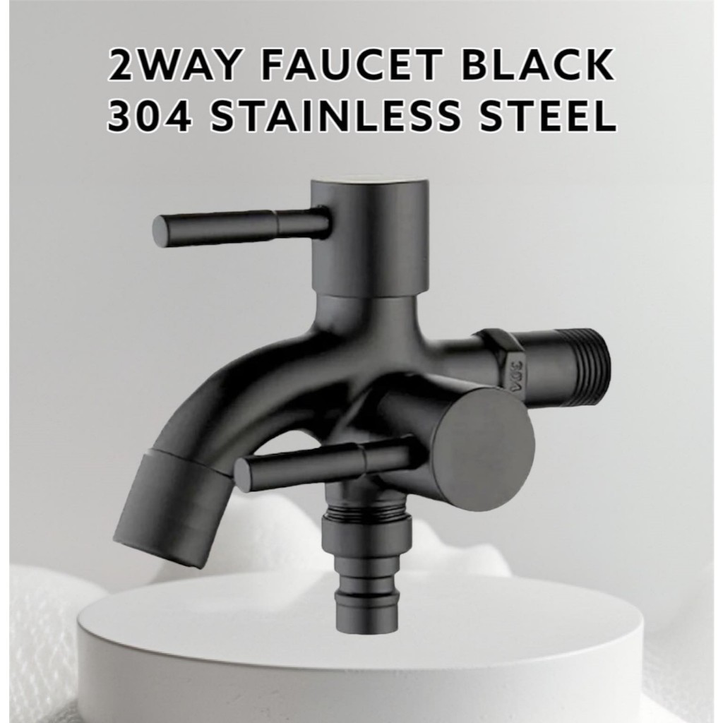 SUS304 Black 2 Way Faucet Stainless Steel Two Way Function Shower ...