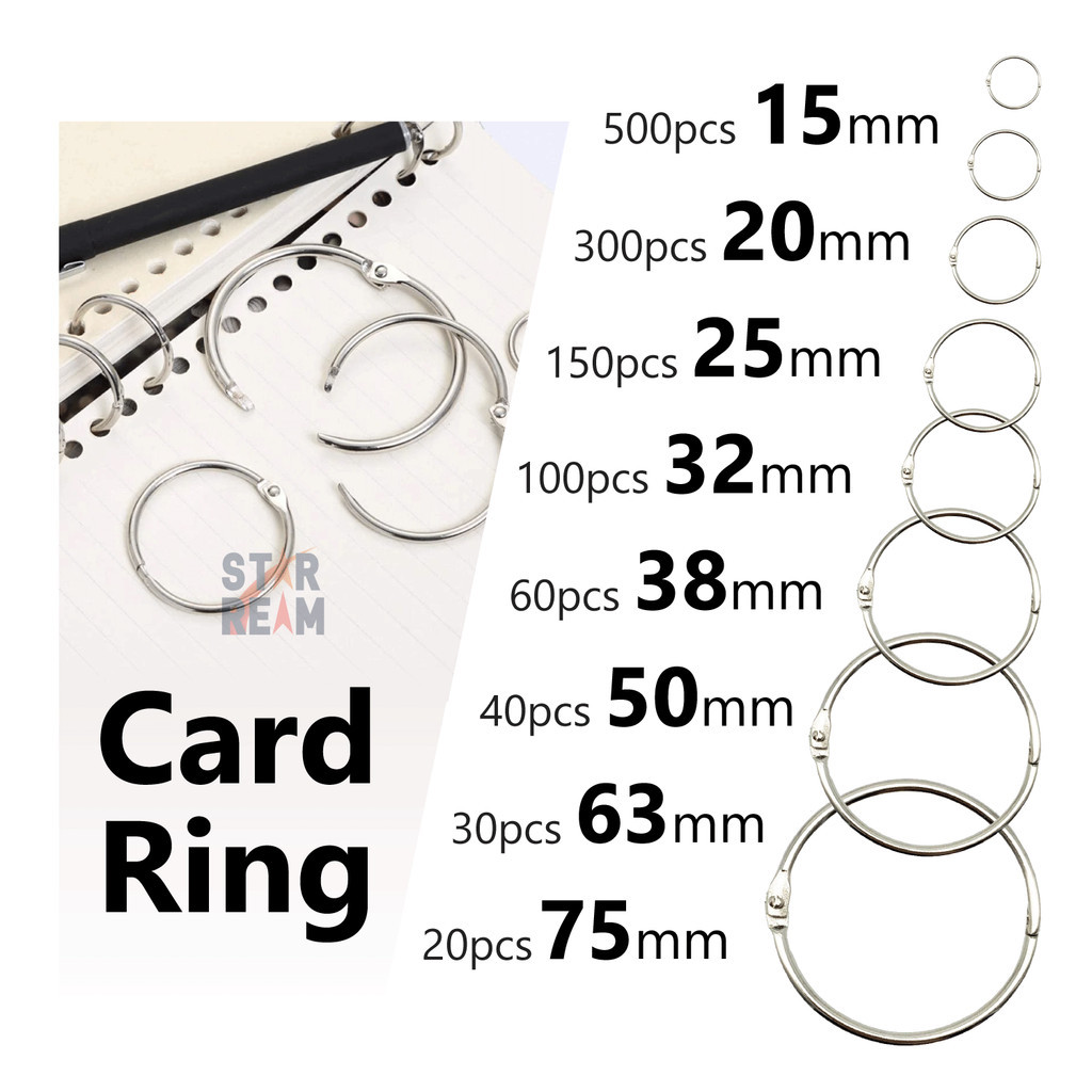 Metal Card Ring/ Book Ring (Big Box) 15/20/25/32/38/50/63/75mm Loose ...