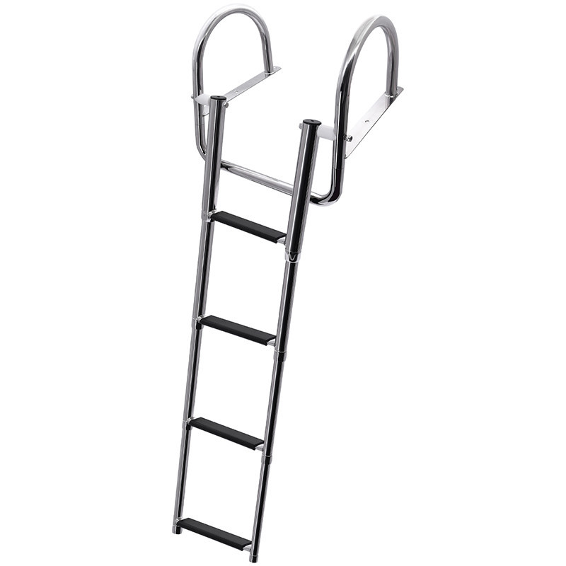 Stainless Steel Telescoping Ladder 4 Step Boat Ladder Folding Sliding ...