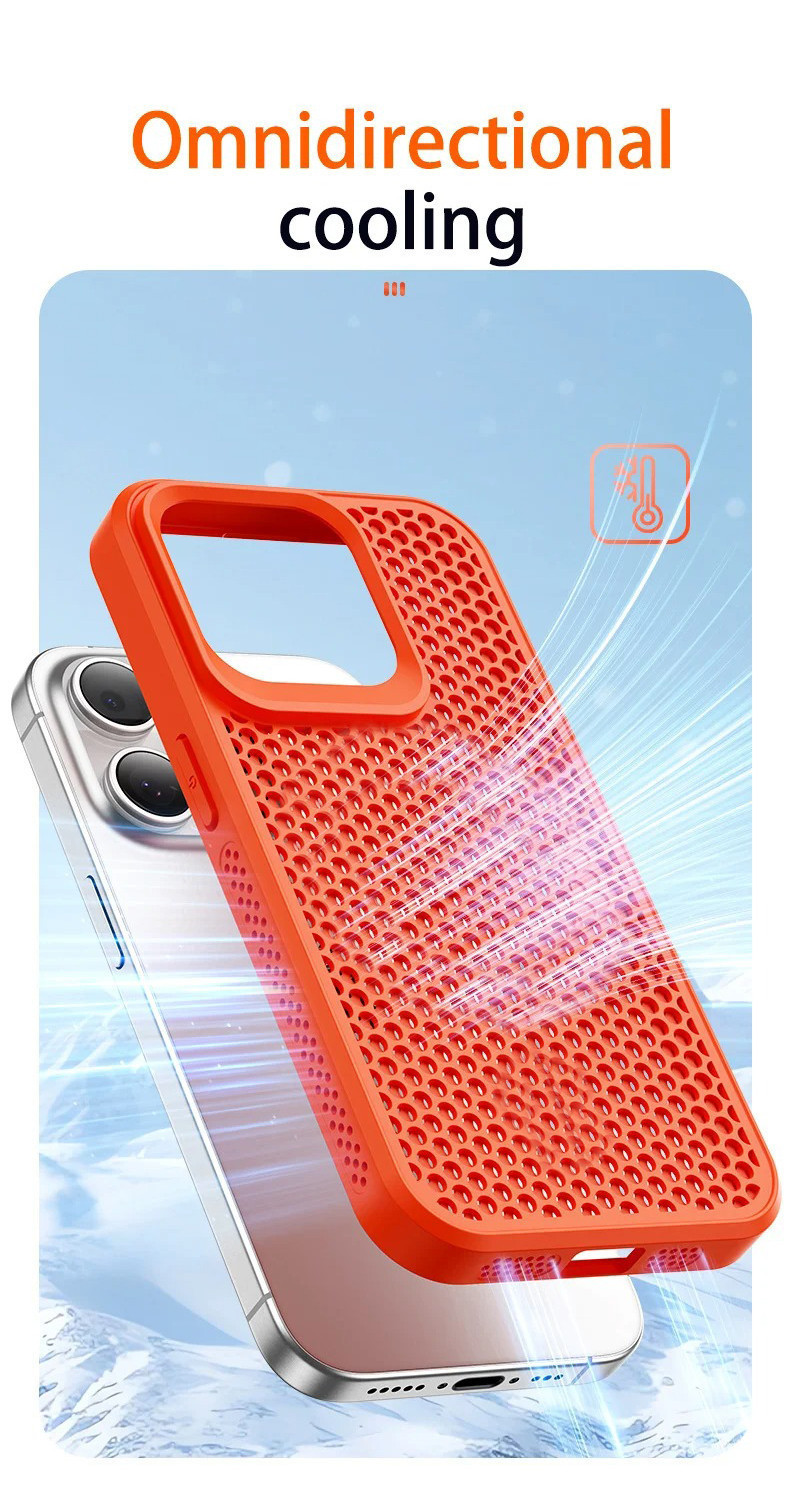 Luxury Heat Dissipation Breathable Mesh Phone Case For iPhone 14 11 12 ...
