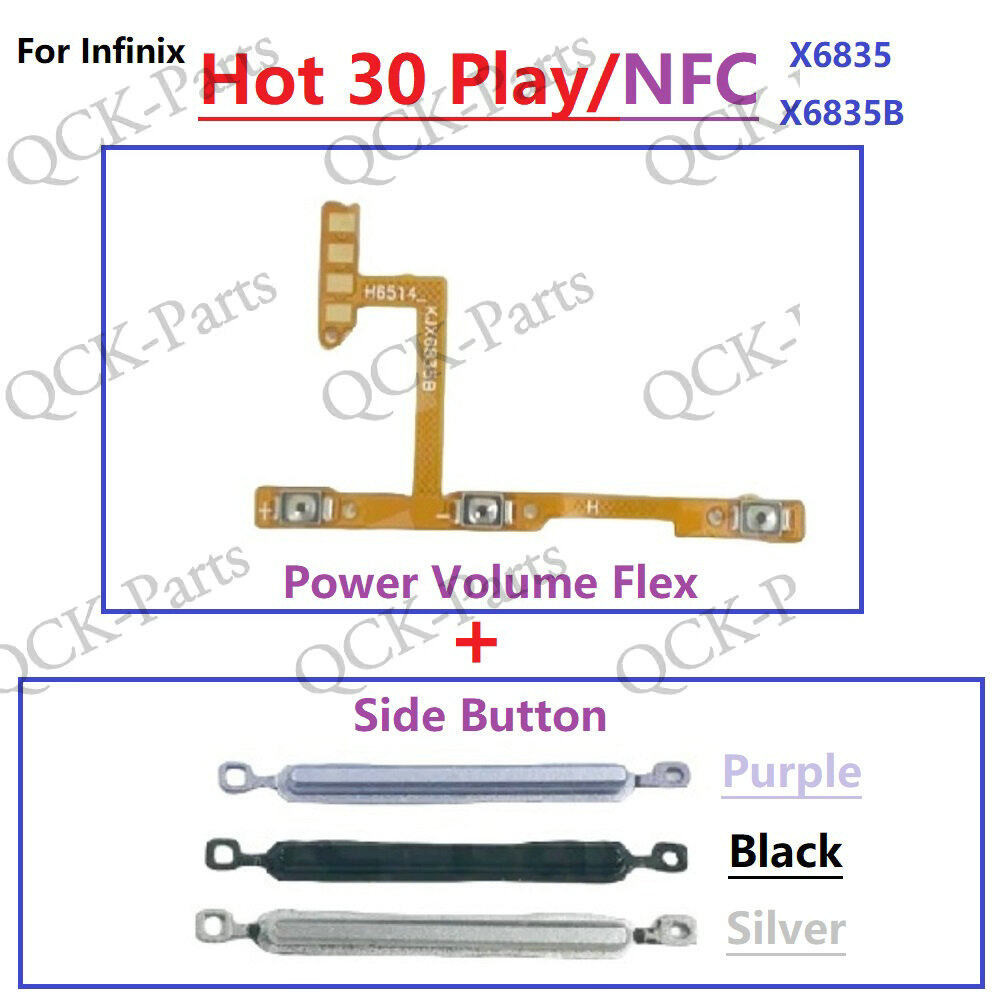 For Infinix Hot 30 Play NFC X6835 X6835B Power on / off Switch Button ...