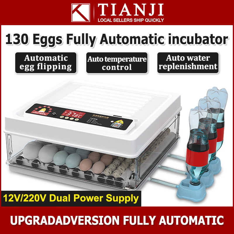 130 2024 COD Fully Automatic 220V/12V Egg Incubator Intelligent Digital Hatcher Brooder na may ...