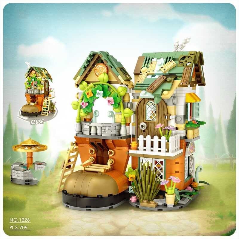 LY LOZ Ong MAlikHAing Mini Bee SHop Building BlockS DIY CHinA Folding ...