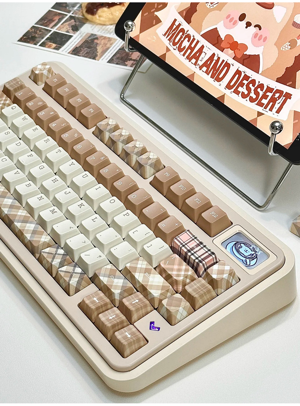 Brown Lattice Keycap Cherry Profile 138 Keys PBT Five-sided Dye ...