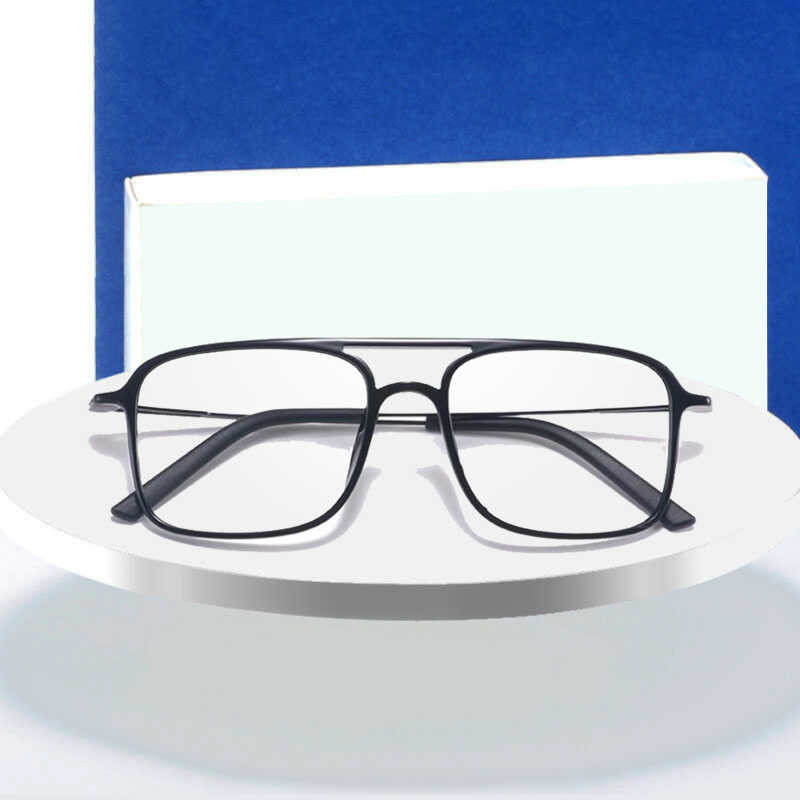 Light Super Square ULTEM Eyeglasses Double Beam Glasses Frame Men And ...