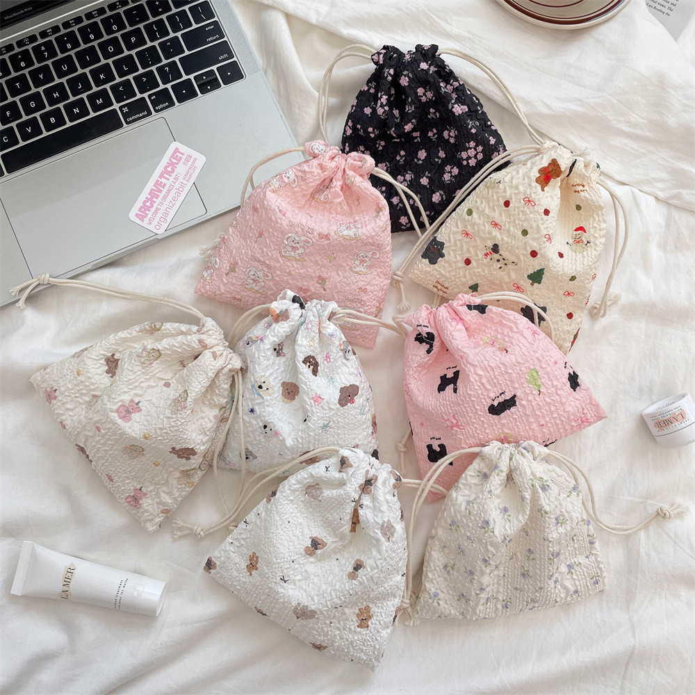Cherry Blossom Pink Flower Drawstring Drawstring Pocket Cute Little ...