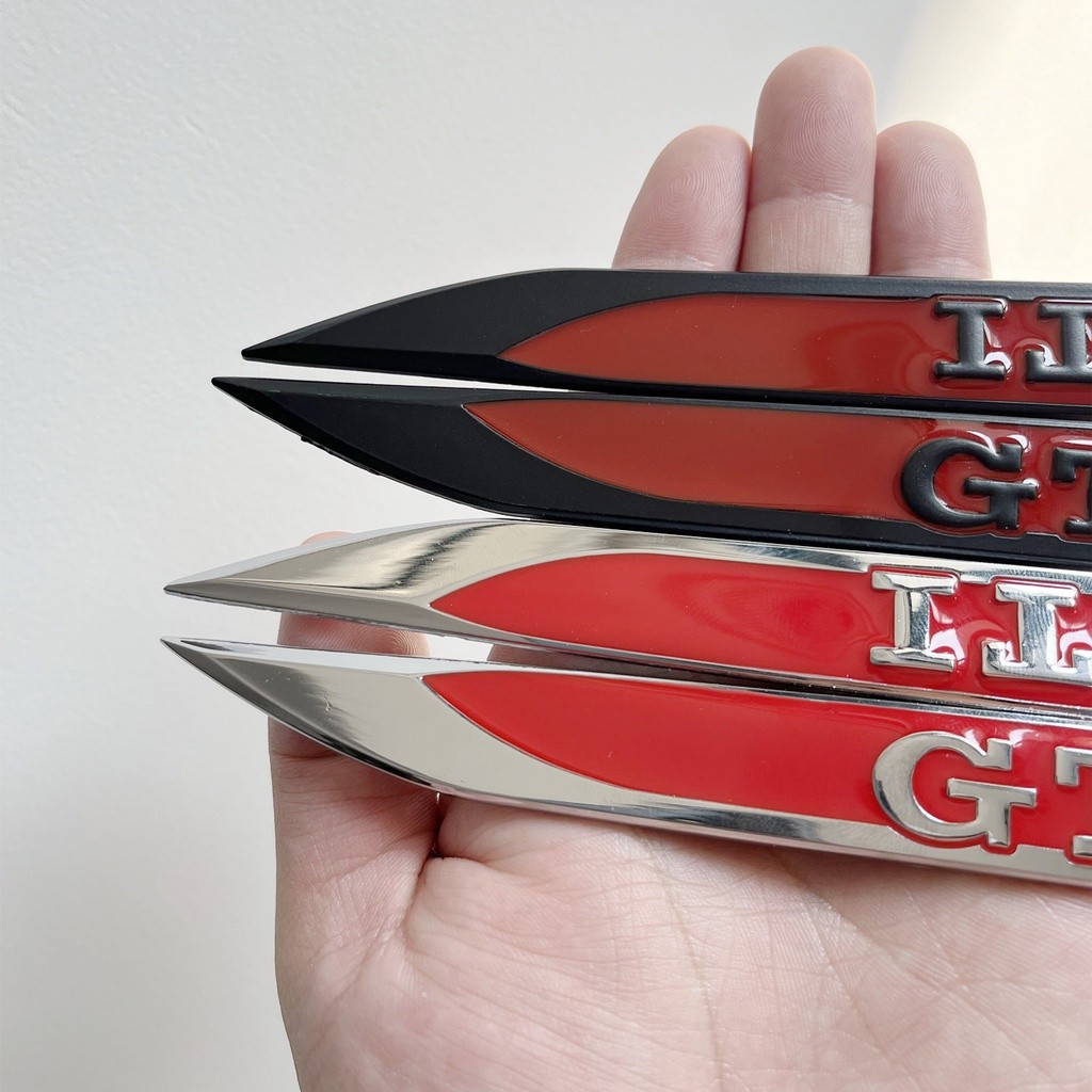 GTI logo sticker, chrome, 3D, black, red, for decorating Golf MK4 MK5 ...