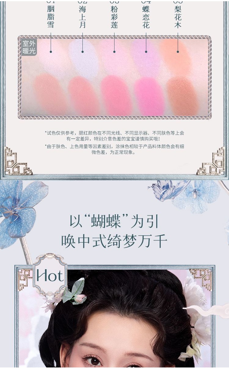 Flower Knows Butterfly Cloud Shoulder Series Two-Tone Blush New Matte ...