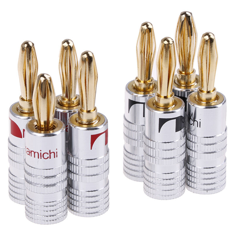 8Pcs Nakamichi BANANA PLUGS 24K Gold-plated 4MM Banana Connector For ...