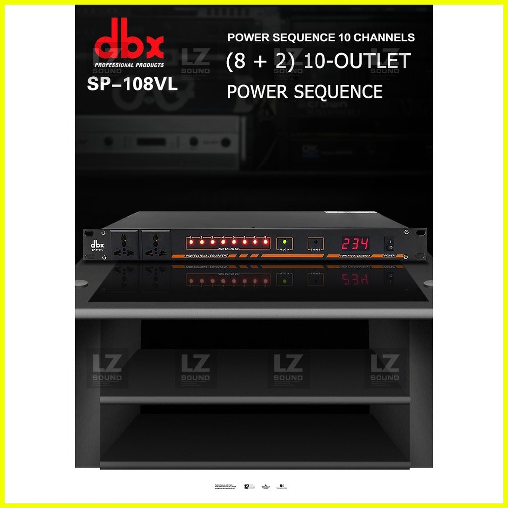 ๑ DBX SP-108VL 10-Outlet Rack Mount Power Sequence Controller ...