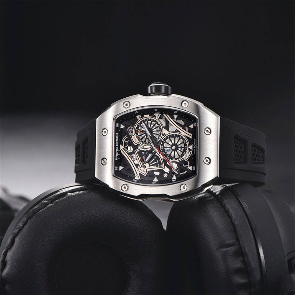 PAGANI DESIGN Quartz Men Watch Japan TMI VH88 Week Date Stainless Steel ...