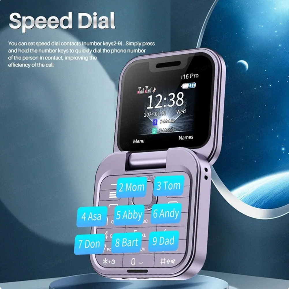 Small Foldable Mobile Phone Auto Call Record Speed Dial Dual 2G SIM ...