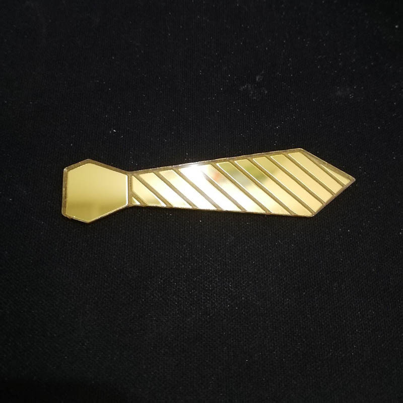 50Pcs Custom Mirror Gold Sier Acrylic Necktie Personalized Wedding ...