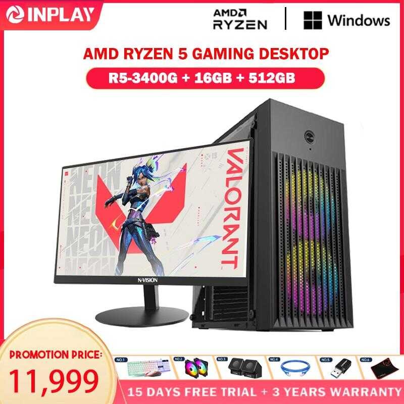 AMD Ryzen 5 3400G Gaming Desktop With Ddr4 16Gb Ram, 512Gb SSD And ...