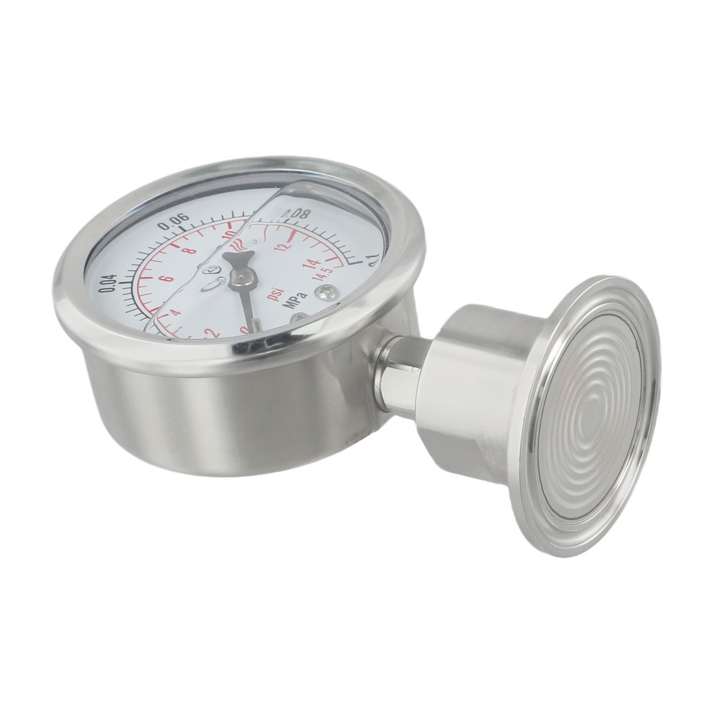ISHOWMAL ️0-0.1MPa Manometer 50.5mm OD Tri Clamp Membrane Pressure ...