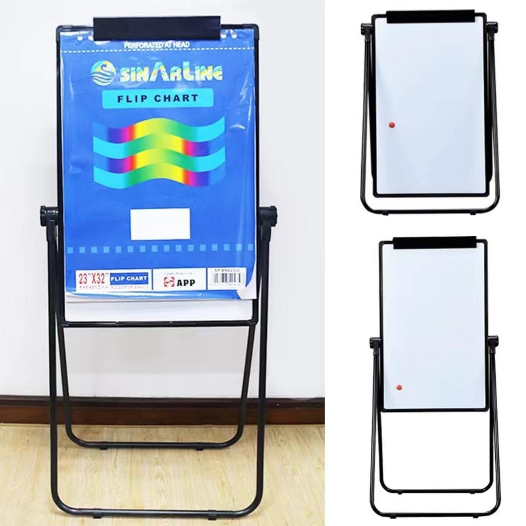【Fast Delivery】60x90CM Magnetic Whiteboard 2 Sided with Stand Aluminum ...