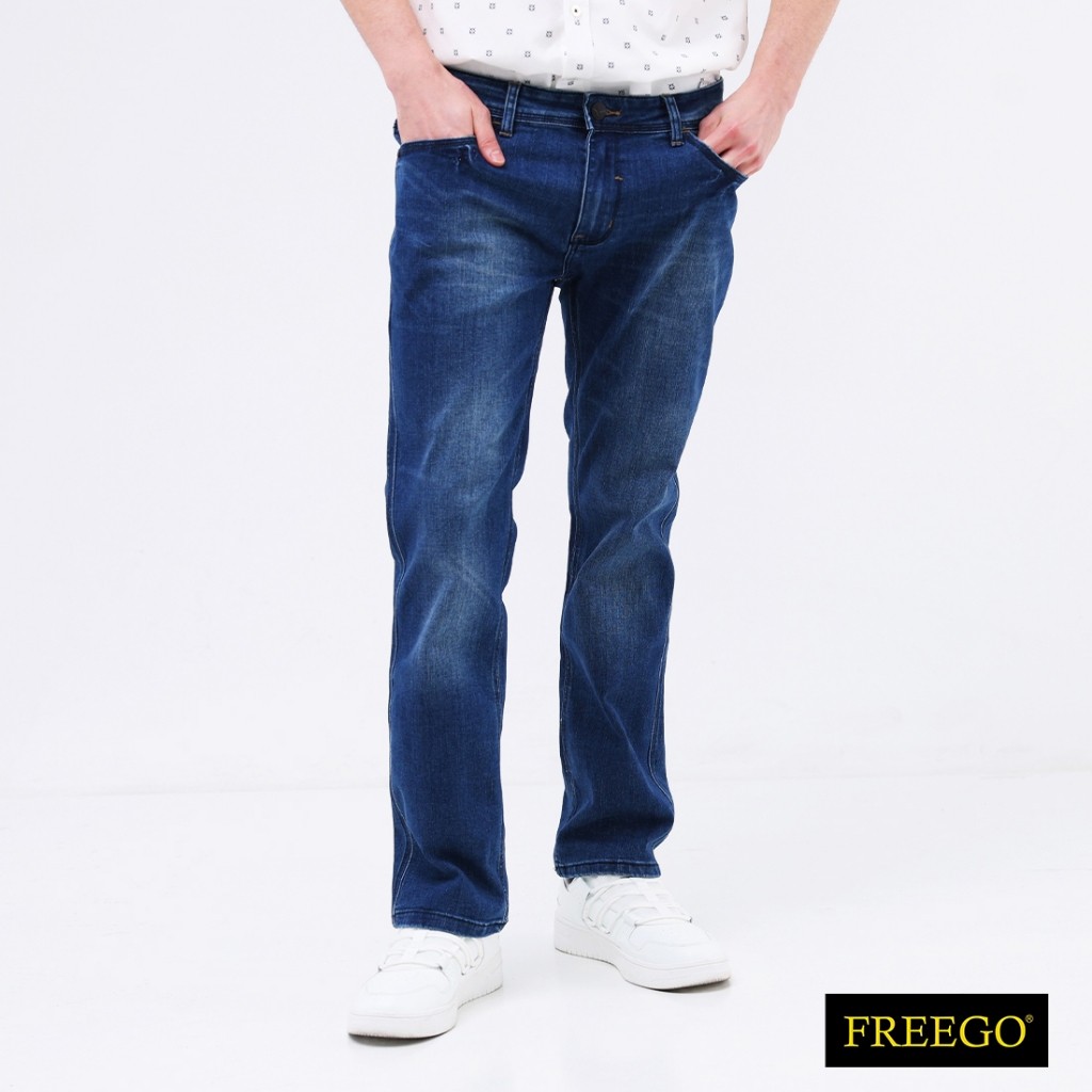 Freego Mens Denim Long Pants Slim Tapered Fit Stretch GBB23-0009 ...