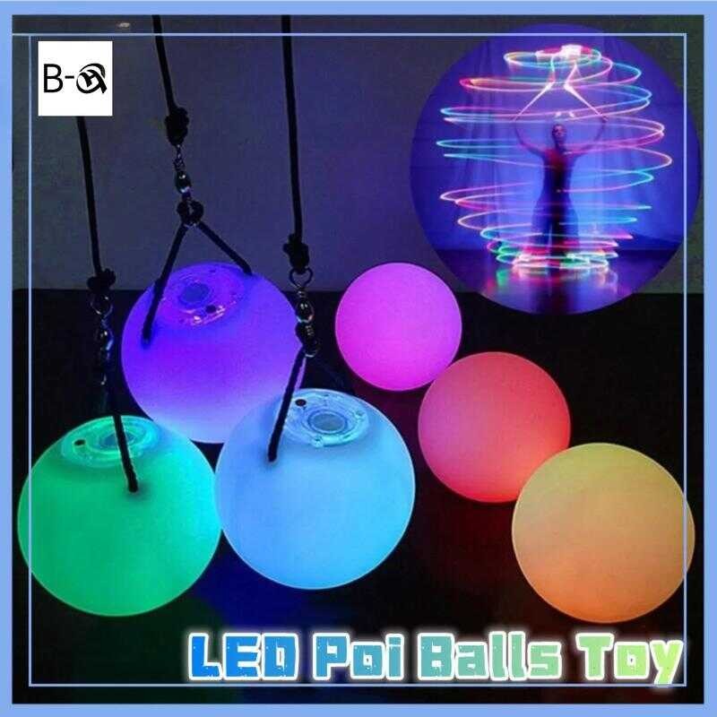 B-Hq Poi Balls LED Glow Toy Dance Glitter Ball Multi-Colored POI Thrown ...