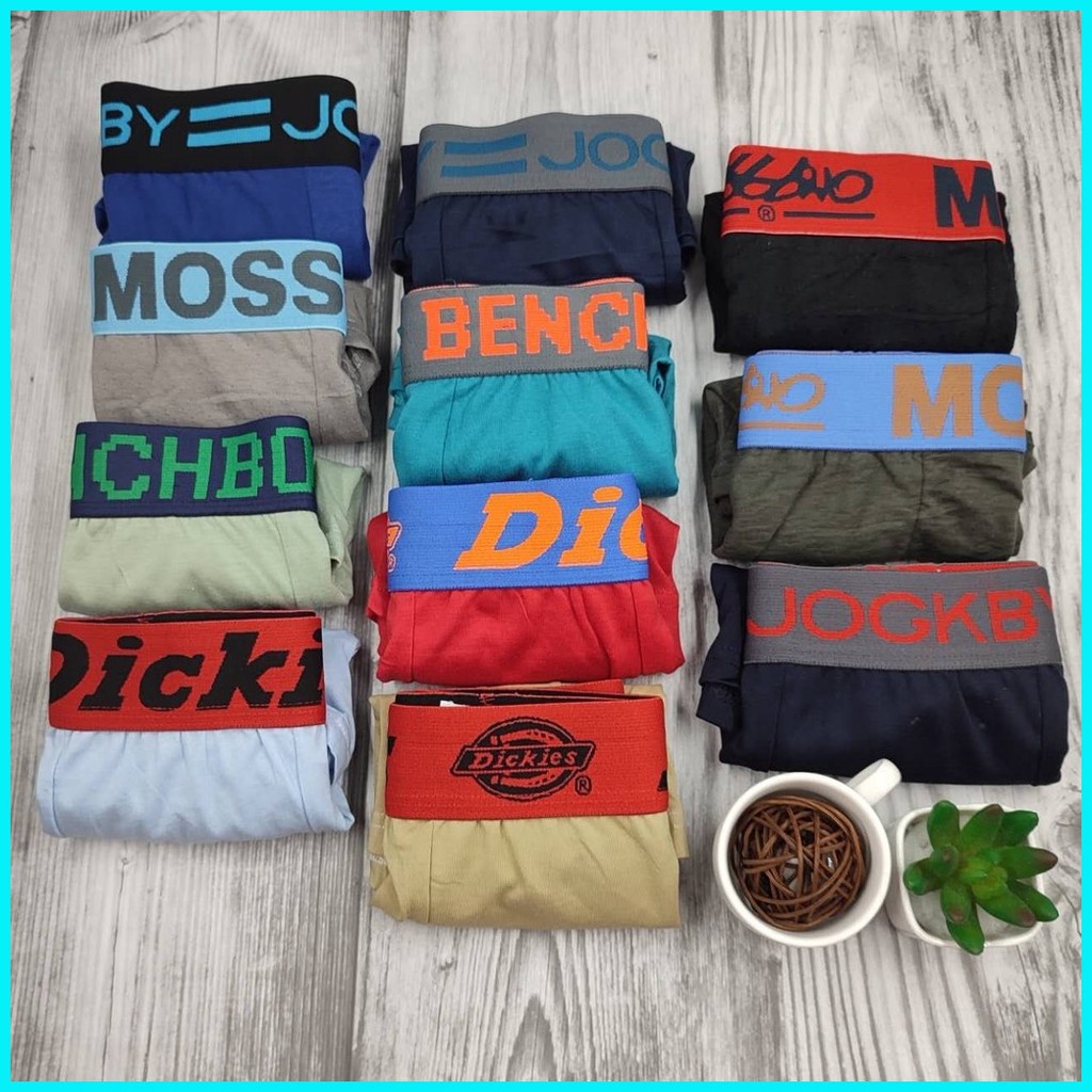 COD underwear Men's spandex plain color boxer briefs 12pcs/pack ...