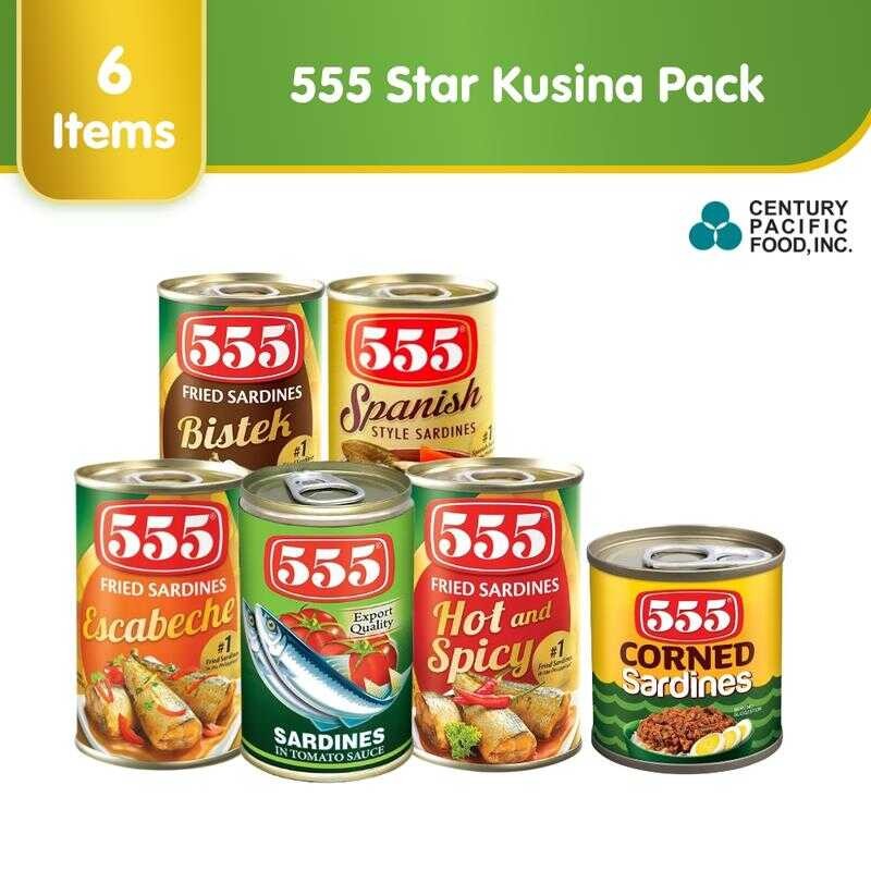 555 Star Kusina Pack (555 Sardines In Tomato Sauce 155G + Spanish Style ...