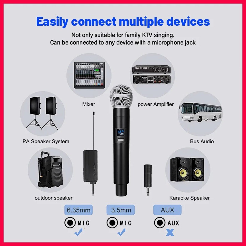 JX wireless microphone original branded,UHF wireless mic,Karaoke Mic ...