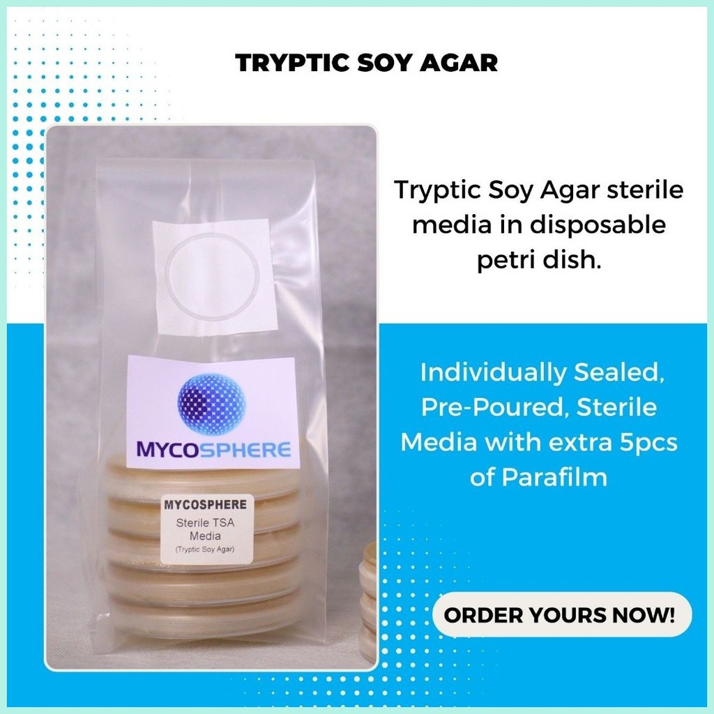 Tryptic Soy Agar Sterile Media Petri Dish - 5pc Standard Tryptic Soy ...