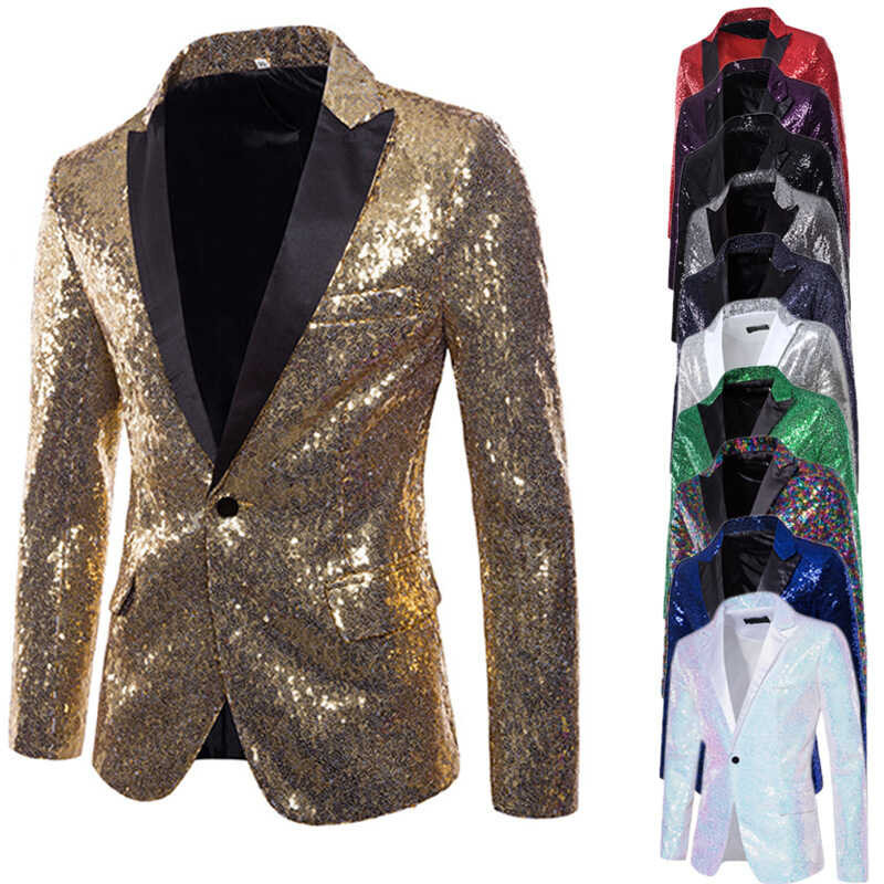 mance Costume Sequin European Size Blazer Nightclub Men's Wear Host ...